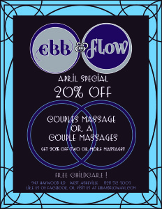 Ebb & Flow Massage Therapy Center Asheville April special copy | Ebb & Flow Massage